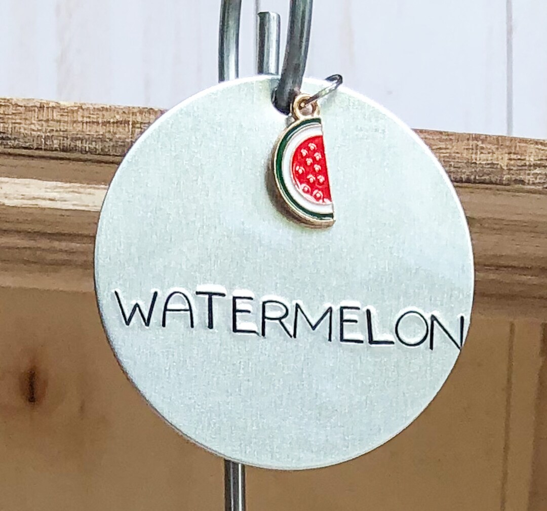 Watermelon Plant Label, Hanging Garden Stake Sign, Herb Marker, Metal ...