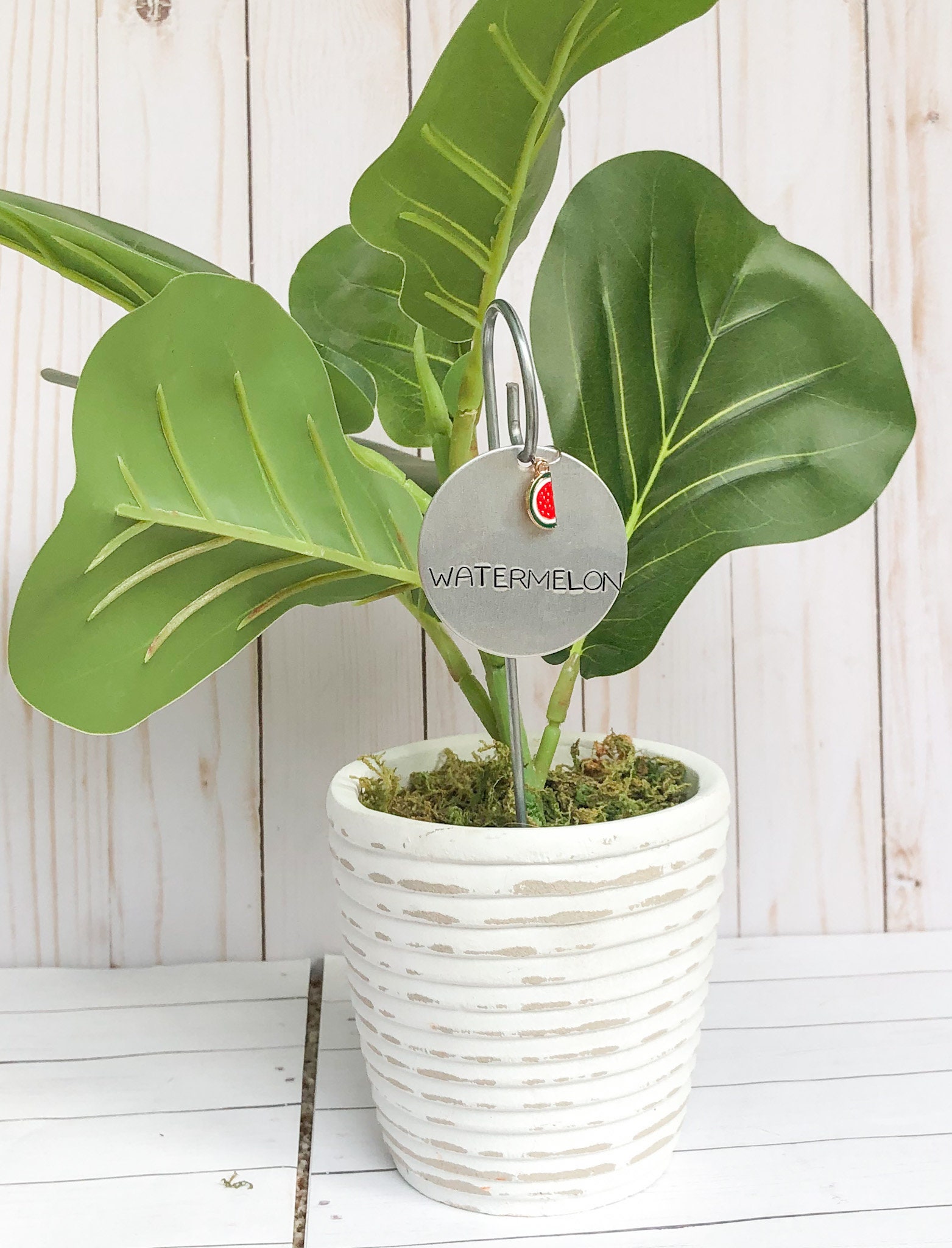 Watermelon Plant Label, Hanging Garden Stake Sign, Herb Marker, Metal ...