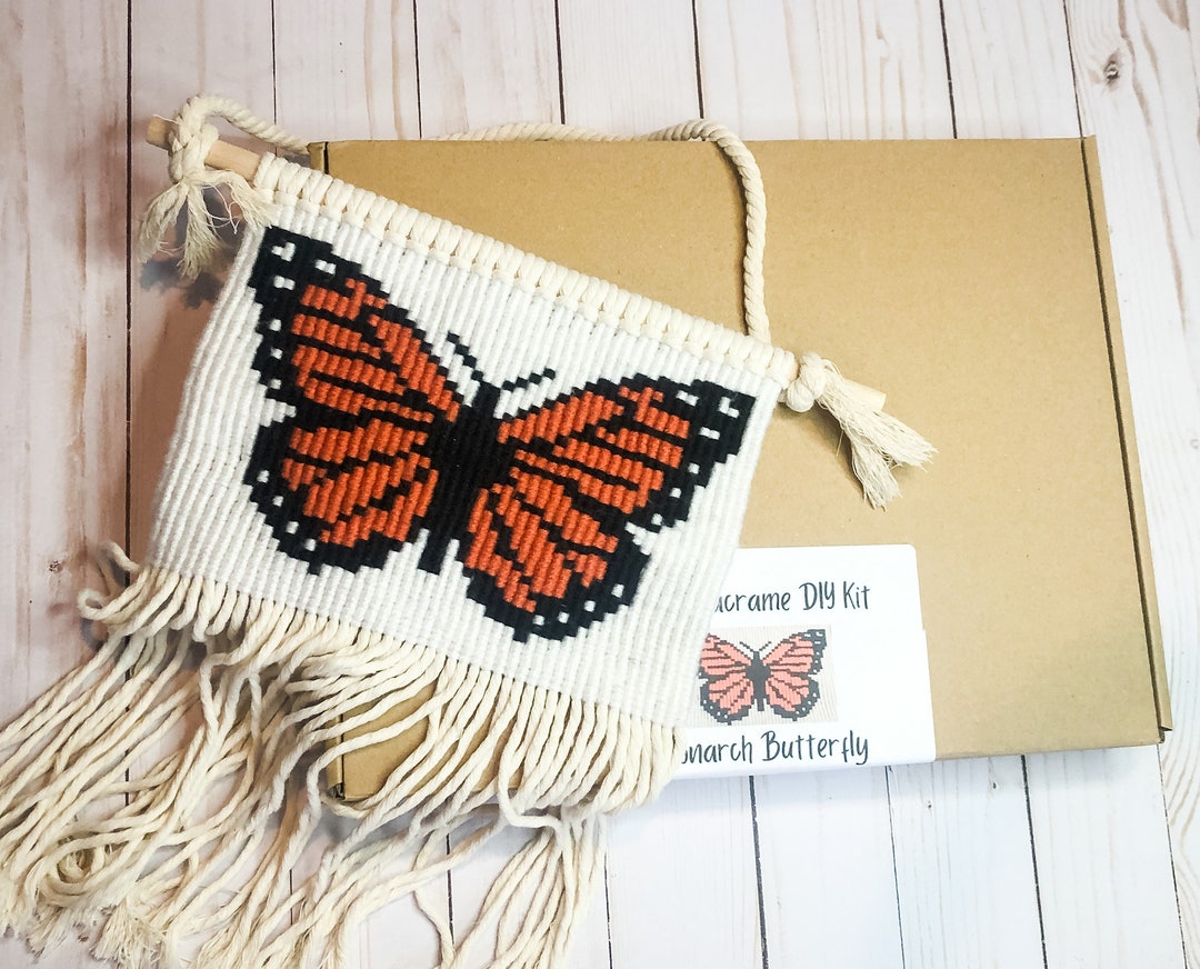 Monarch Butterfly Pixel Macrame DIY Craft Kit Large - Etsy