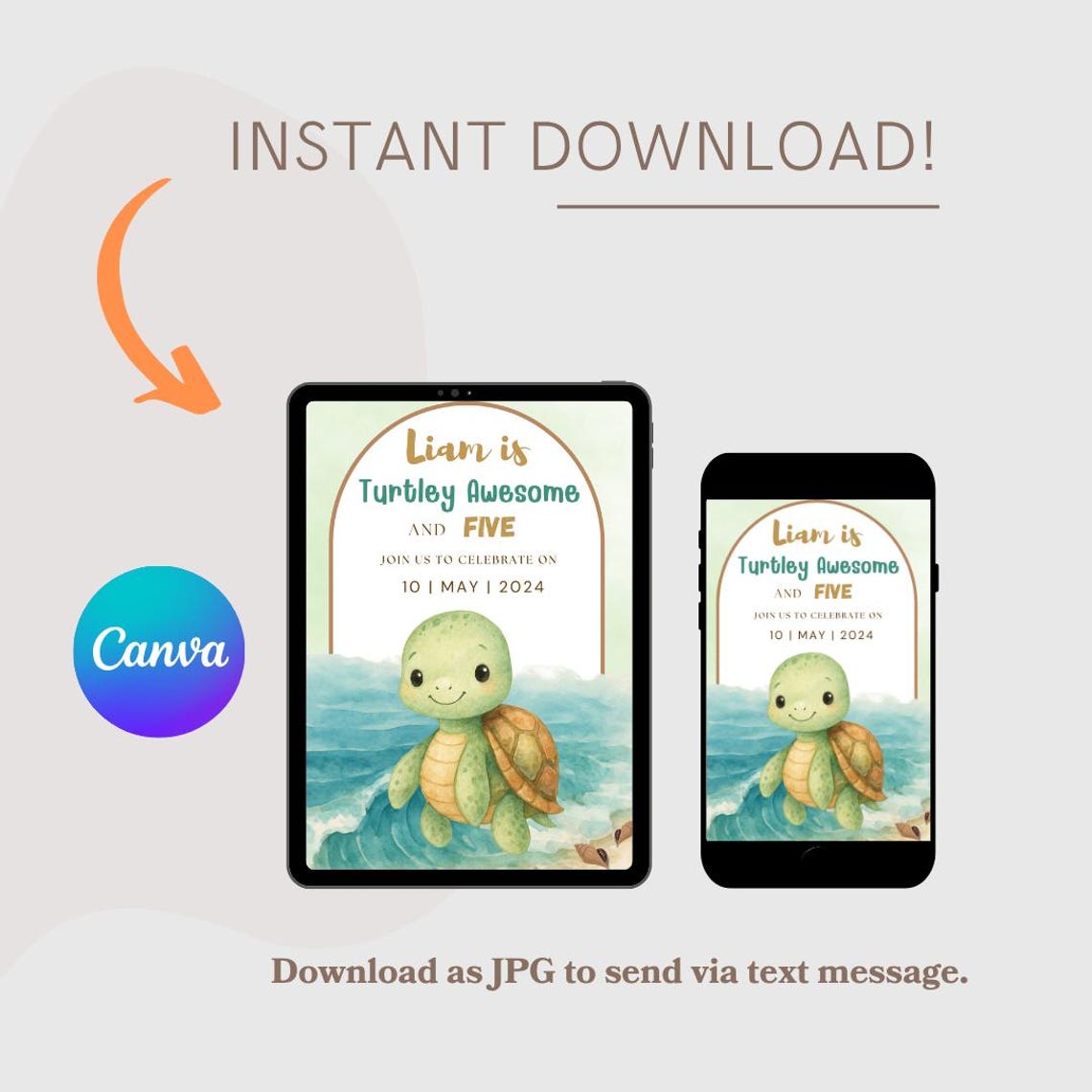 Turtle Party Invitation Turtle Birthday Invite Kids Birthday Invite ...