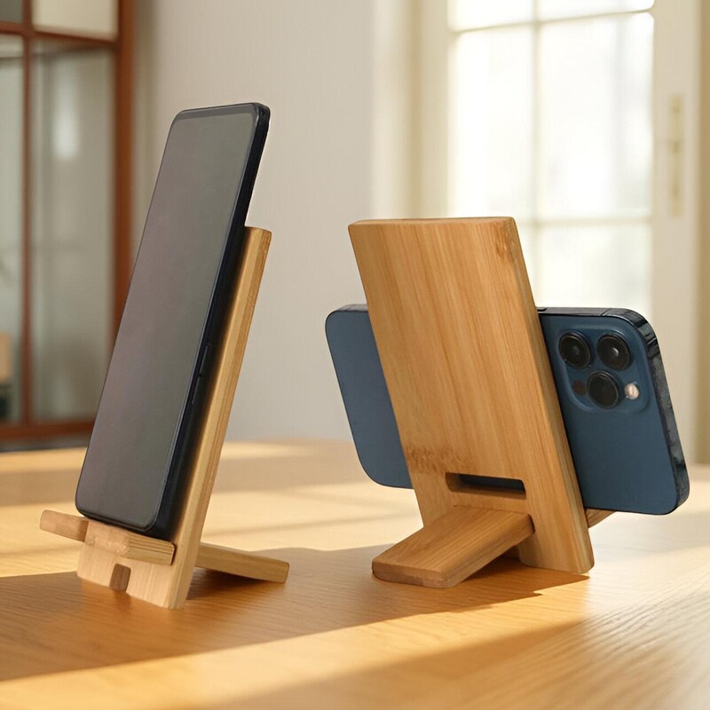 Boho Bamboo Cell Phone Holder - Etsy New Zealand