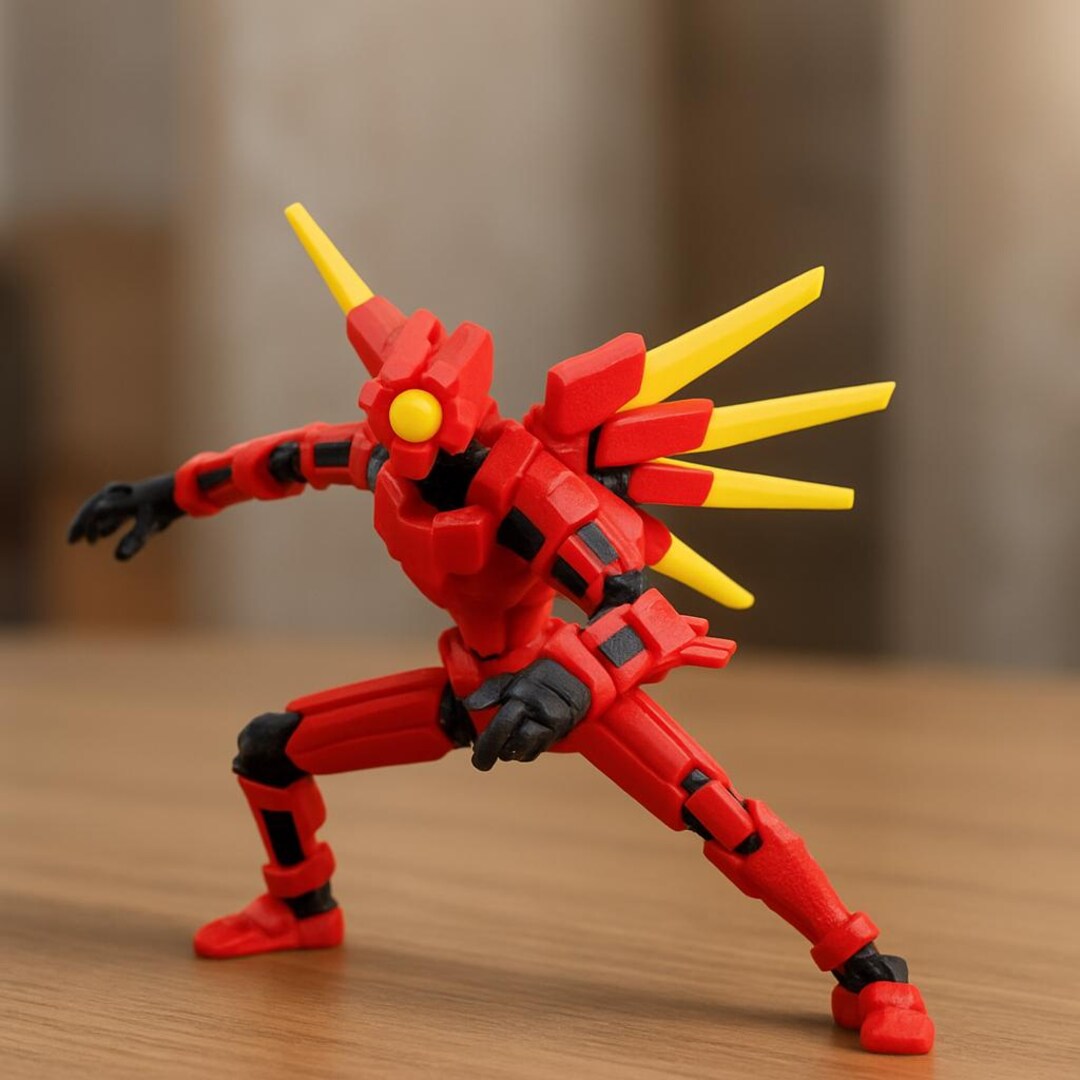 Ultrakill V1 3D Printed Action Figure – Red Robot Toy Inspired by ...