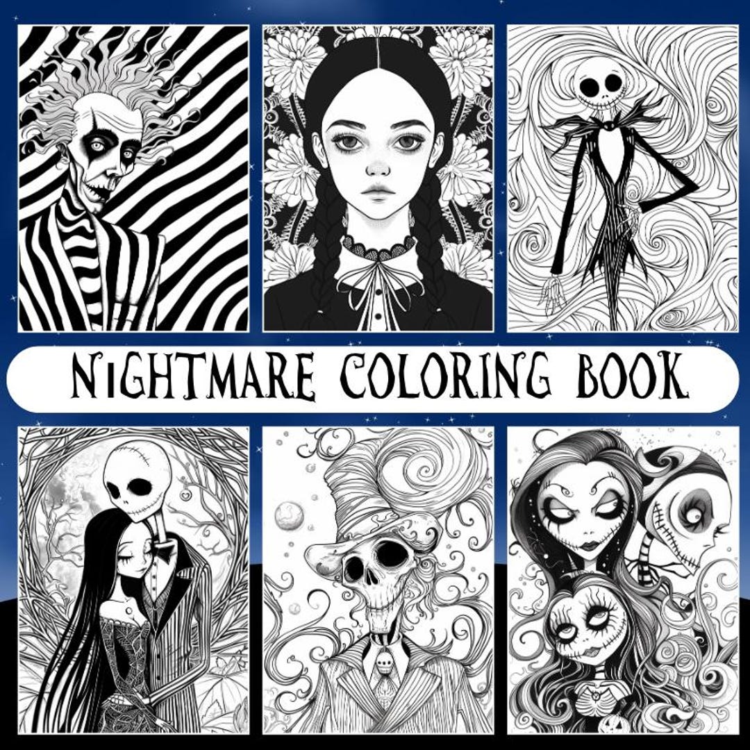 66 Nightmare Halloween Coloring Book, Nightmare Coloring Book for ...