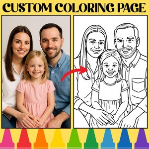 Custom Photo Coloring Page: Personalized Portrait Art (digital Download ...