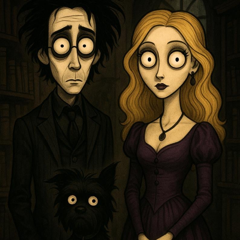 Tim Burton Style Custom Portrait: Gothic Home Decor, Halloween Portrait ...