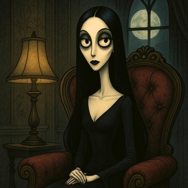 Tim Burton Style Custom Portrait: Gothic Home Decor, Halloween Portrait ...