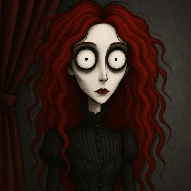 Tim Burton Style Custom Portrait: Gothic Home Decor, Halloween Portrait ...