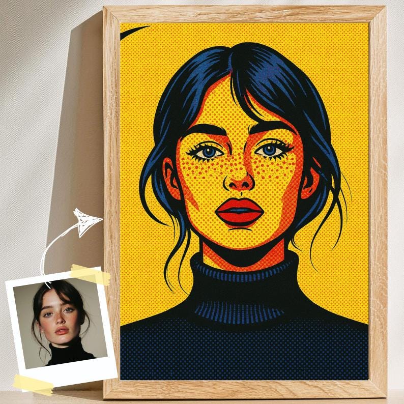Custom Pop Art Portrait: Retro Comic Book Style Illustration (digital ...