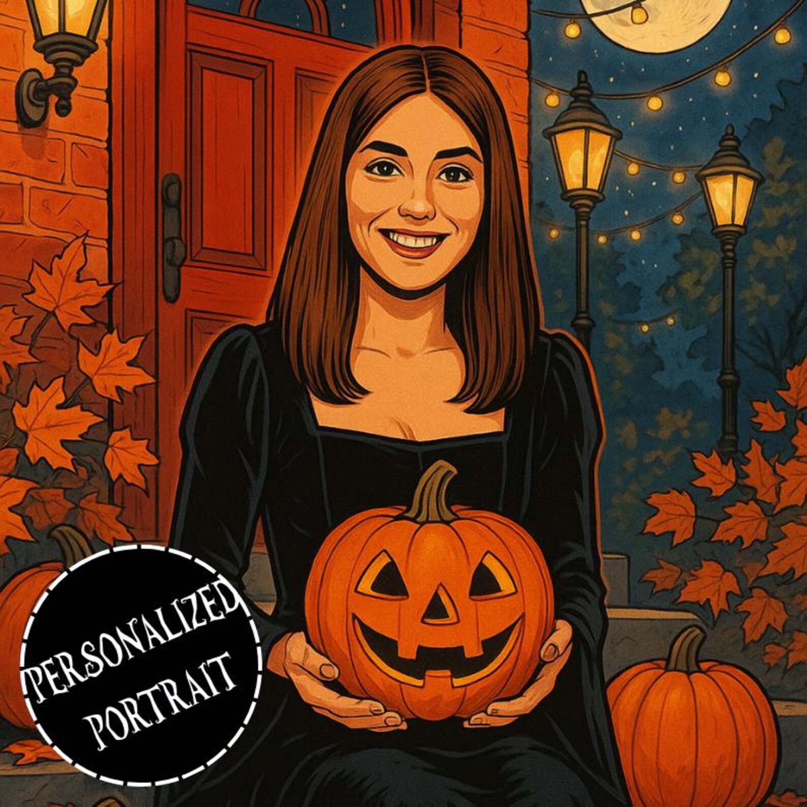 Personalized Halloween Comic Portrait: Retro Pop Art Illustration ...