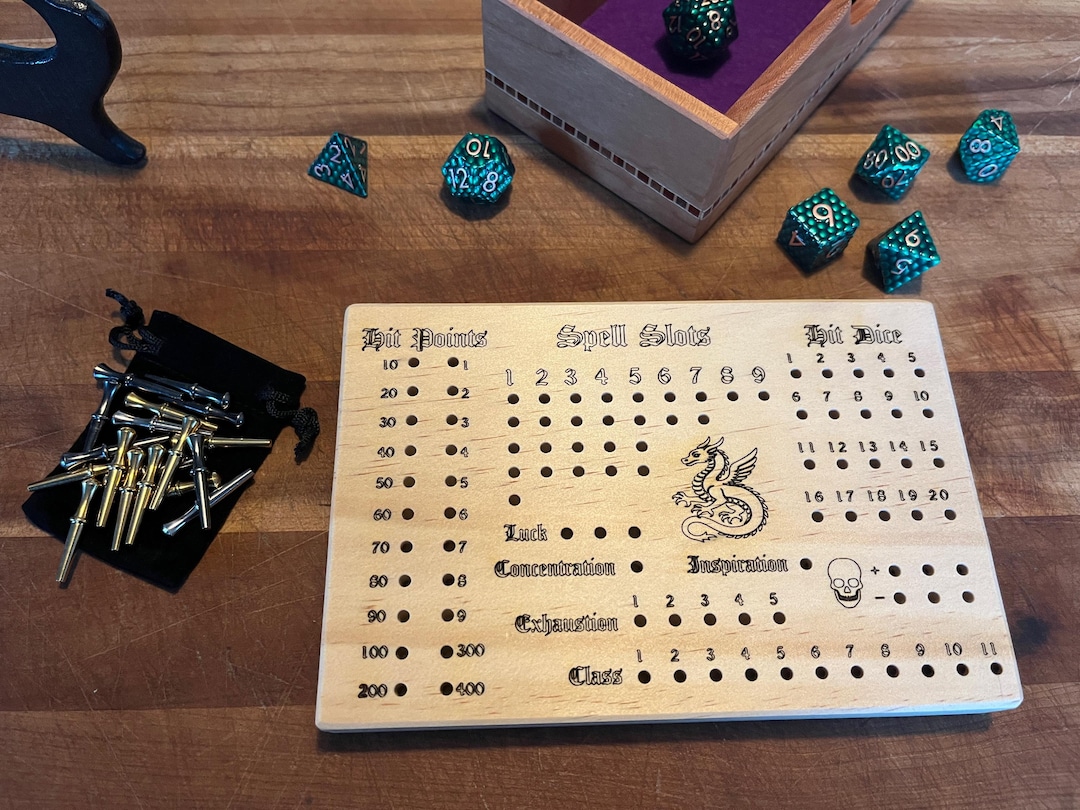Solid Wood Stat Tracker for Dungeons & Dragons 5e - Etsy