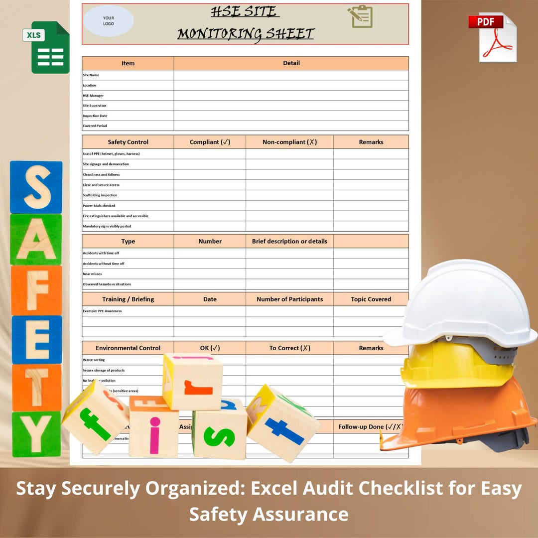 HSE, HSE Inspection Template, Site Safety Audit Sheet, OSHA Safety ...