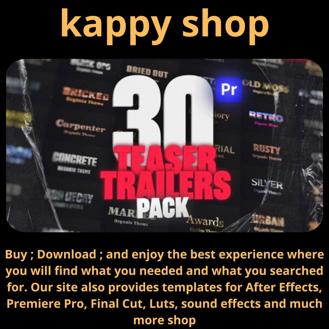 30 Cinematic 3D Text Titles | Premiere Pro Trailer Pack | Movie Teaser ...