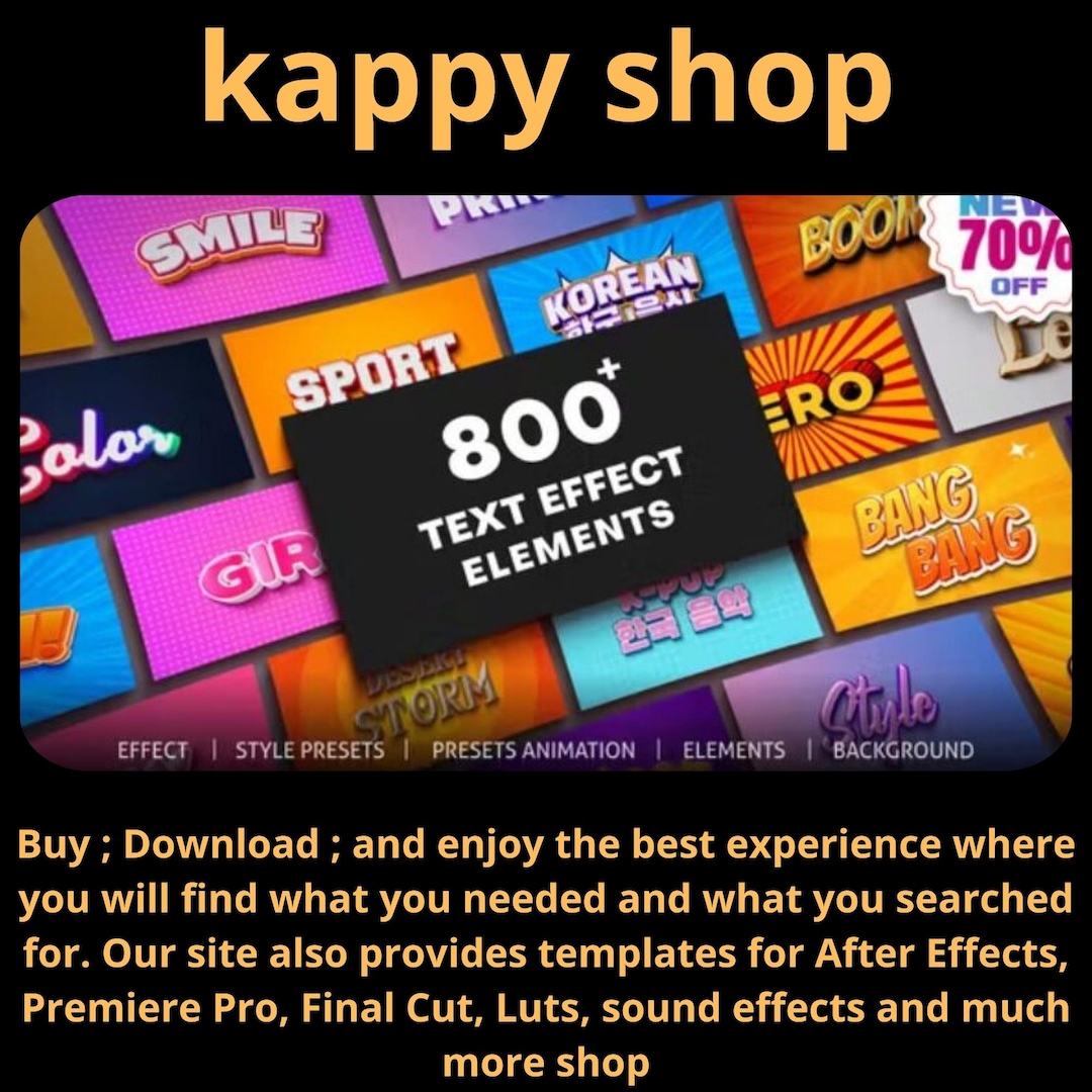 Text Effect for After Effects Templates ; Preset Animation ;background ...