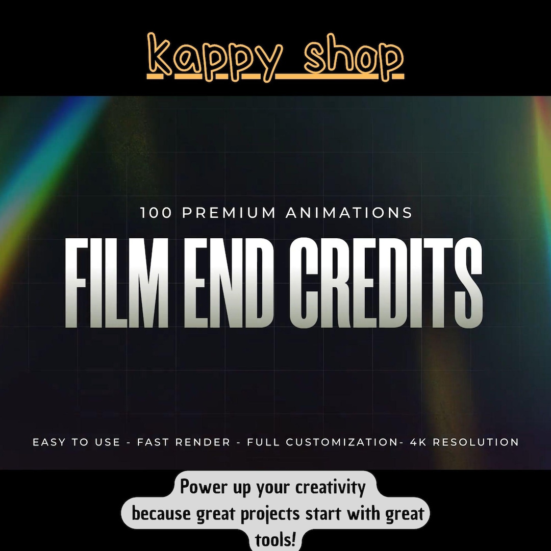 100 Premiere Pro End Credits Template | Cinematic Movie Titles | 4K ...