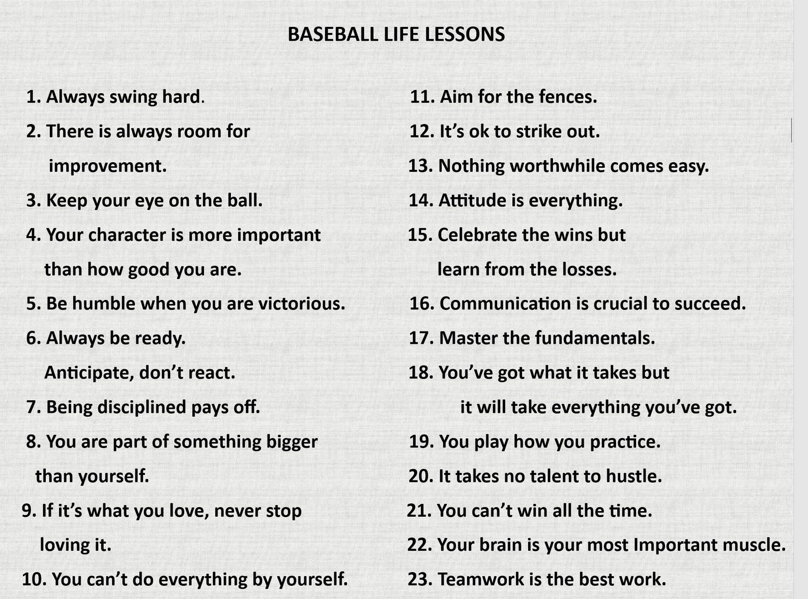 Baseball Life Lessons Personalized, Custom, Your Photo, Your Words ...