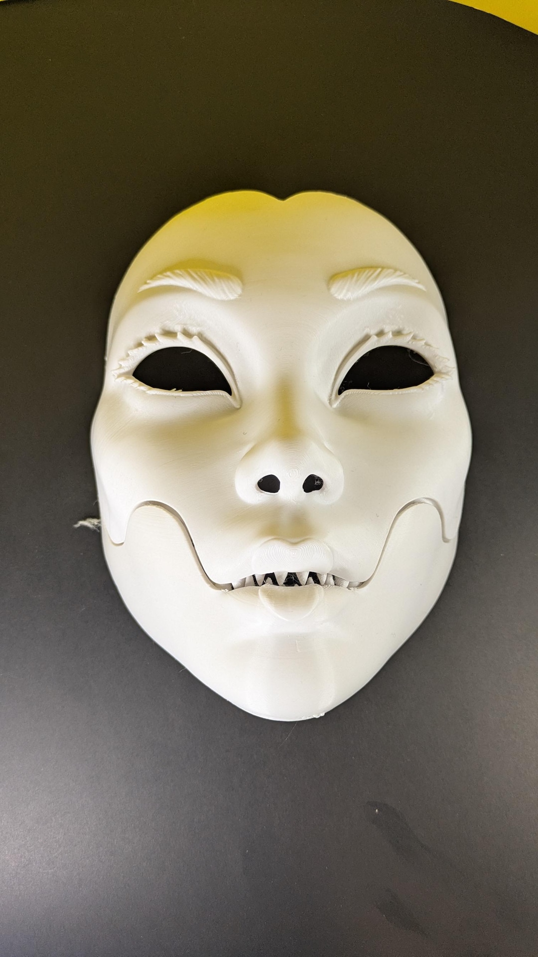 White Plain Geisha Mask With Hinged Jaw, Fully Paintable. Cosplay ...