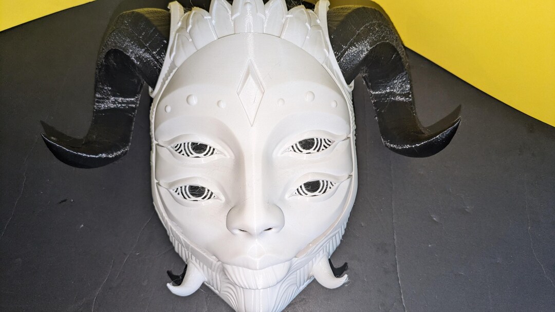 Horned Hellequin Cosplay Mask, Wall Display, Gothic Horror Mask - Etsy