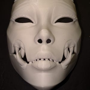 Fanged and Horned Geisha Mask, Horror Mask, Nightmare Mask, Halloween ...