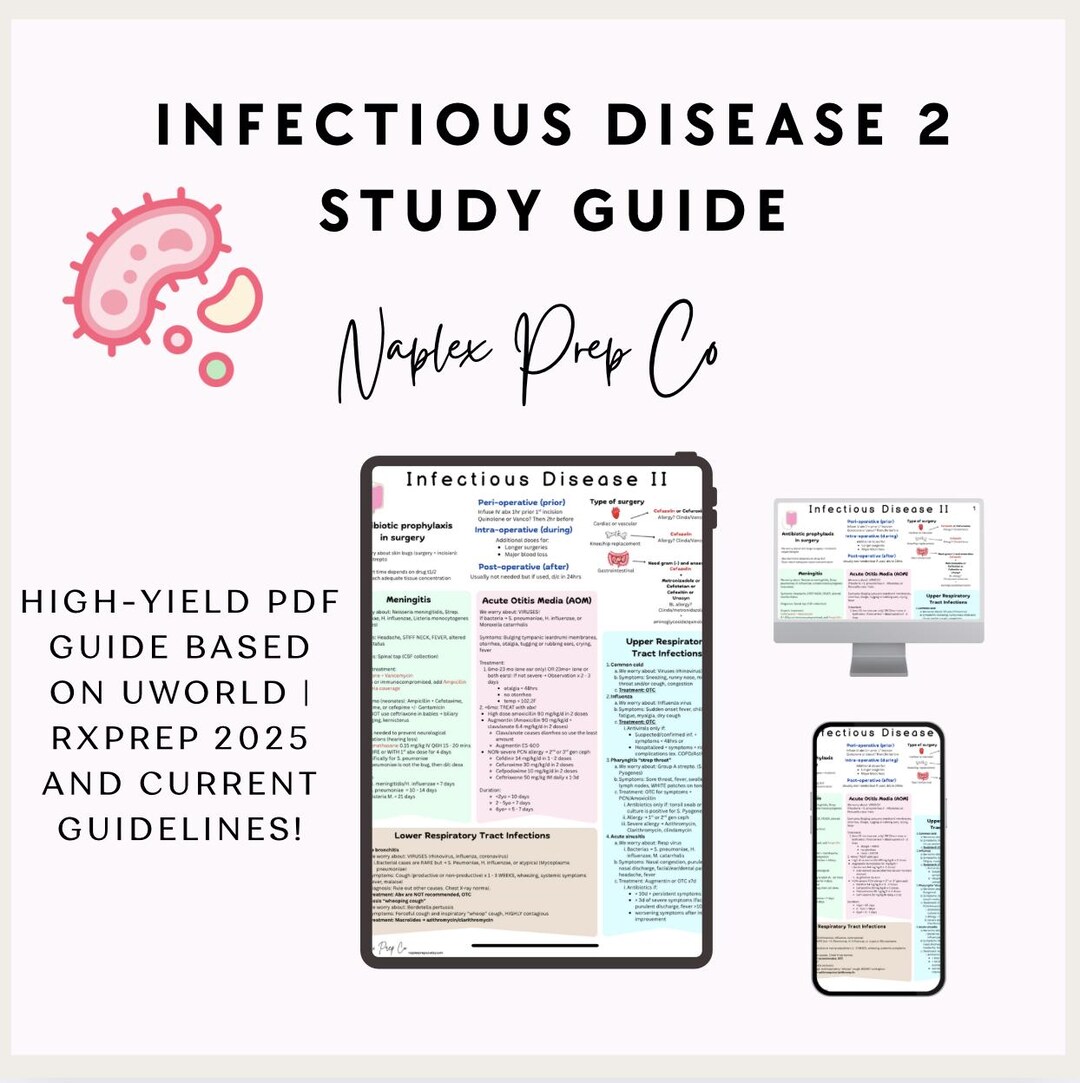 Infectious Disease 2 (chapter 23) Study Guide 2025 | NAPLEX Rxprep ...
