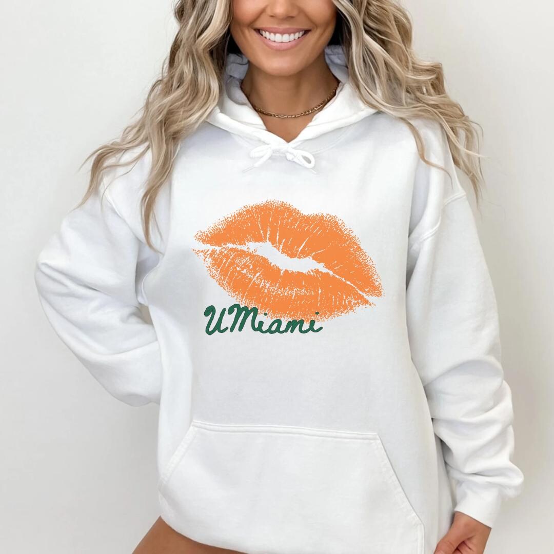 Umiami Embroidered College Kiss Design | University of Miami Fan ...