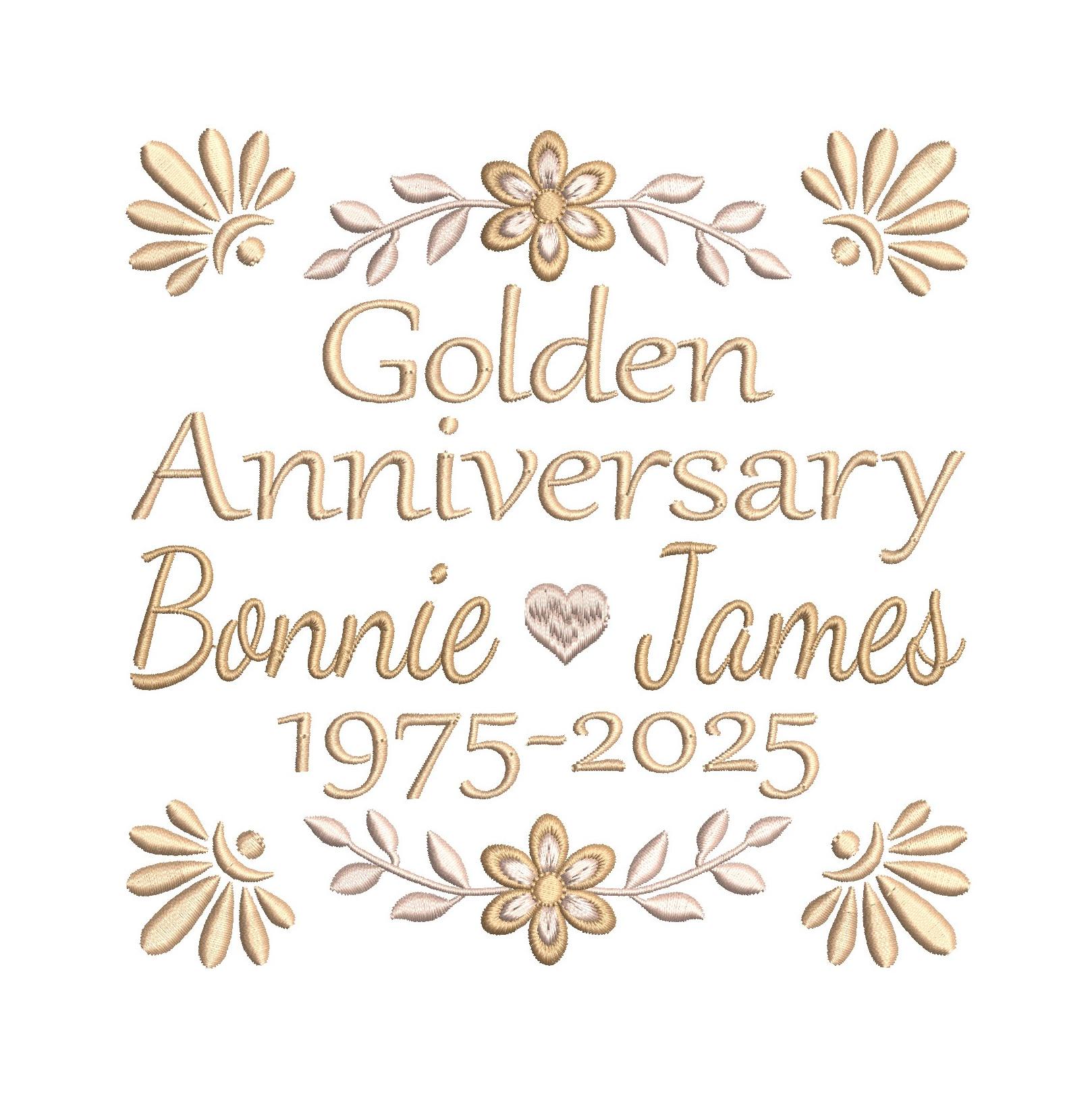 50th Wedding Anniversary Template, Golden Wedding, Floral, Heirloom ...