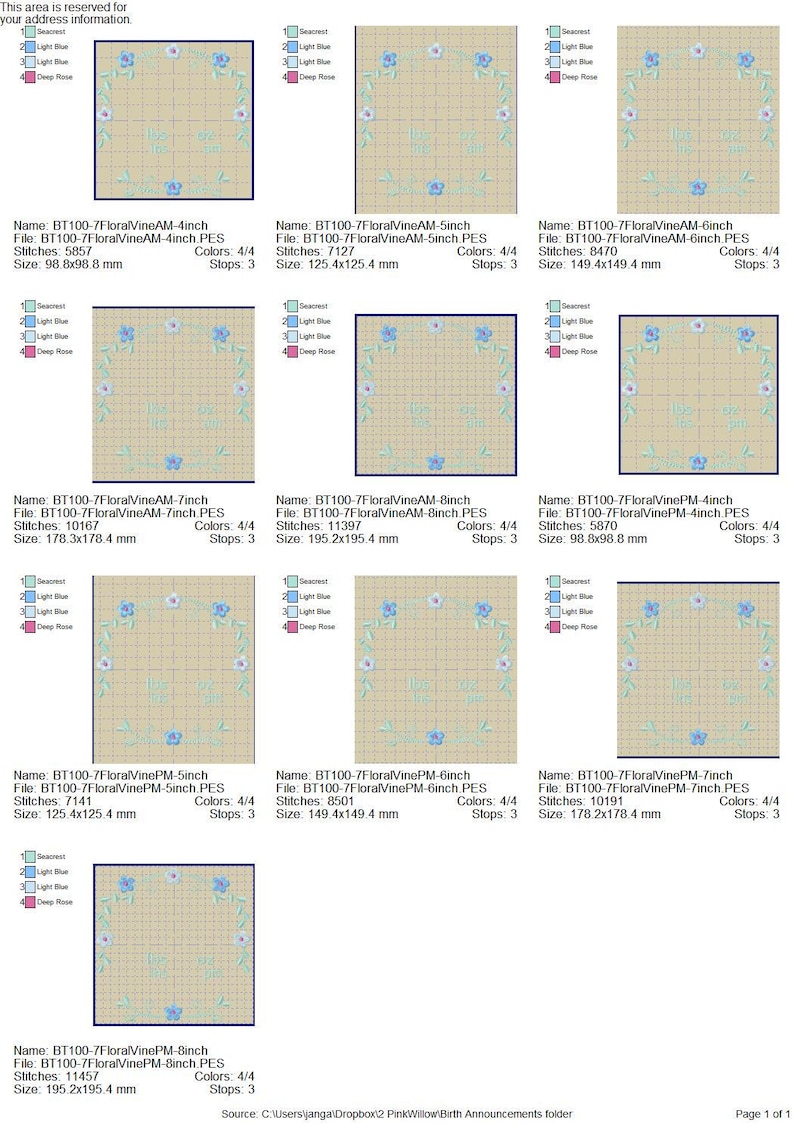 Baby Birth Template, Birth Stats, Baby Girl Announcement, Baby Shower ...