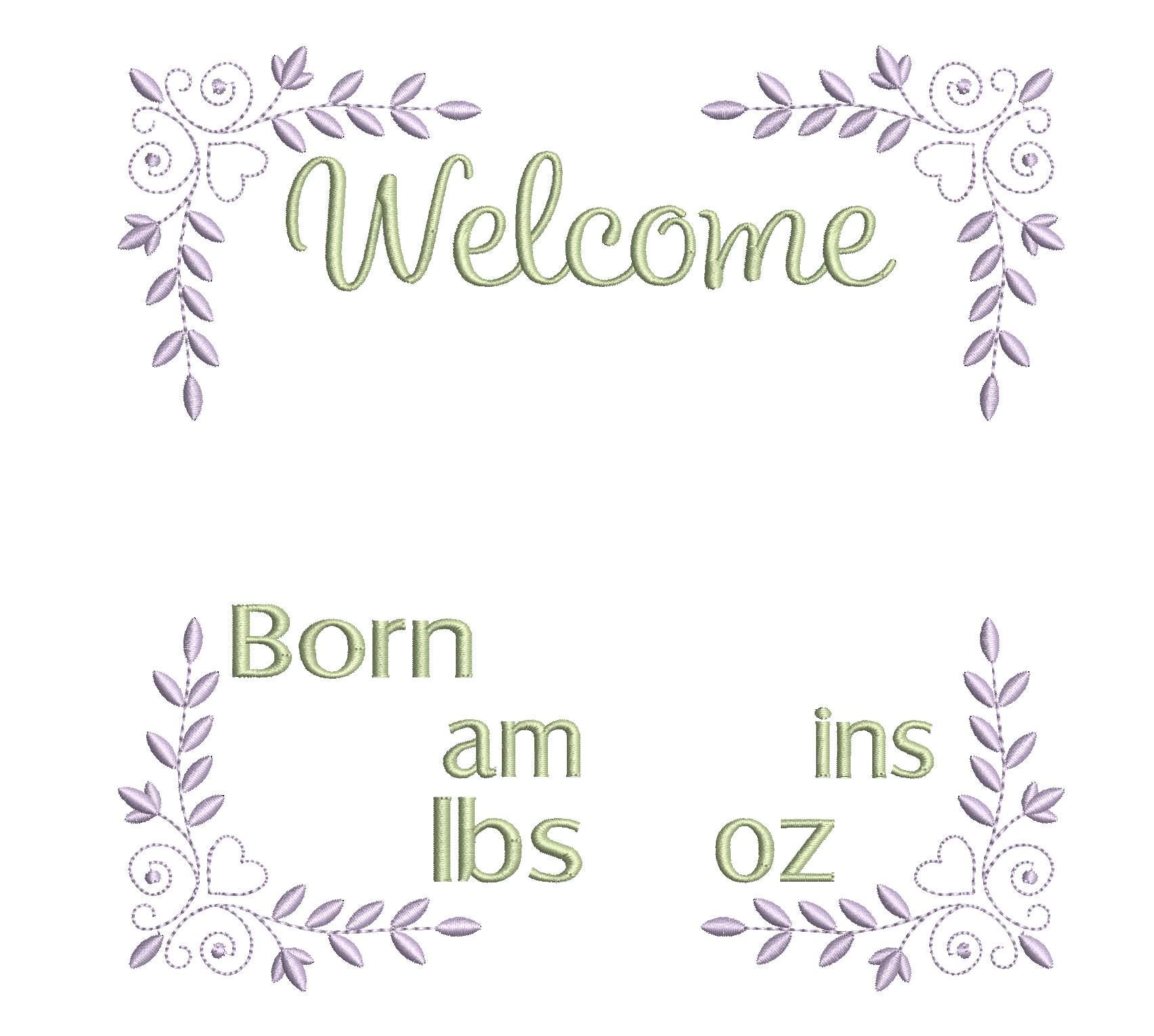 Baby Birth Template, Birth Stats, Baby Girl Announcement, Baby Shower ...
