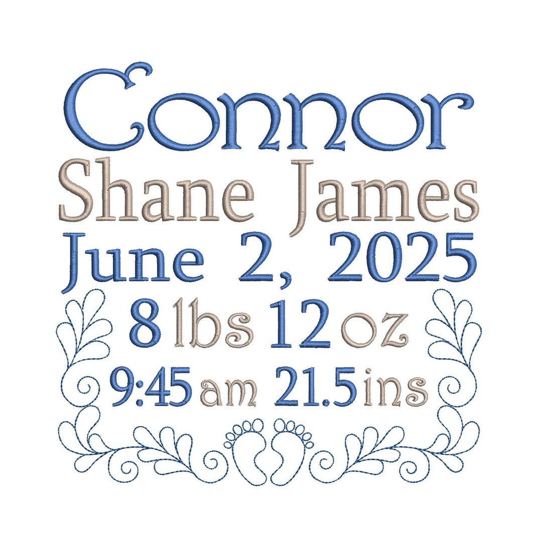 Baby Birth Template, Birth Stats, Feathers, Baby Footprints, Baby Boy ...