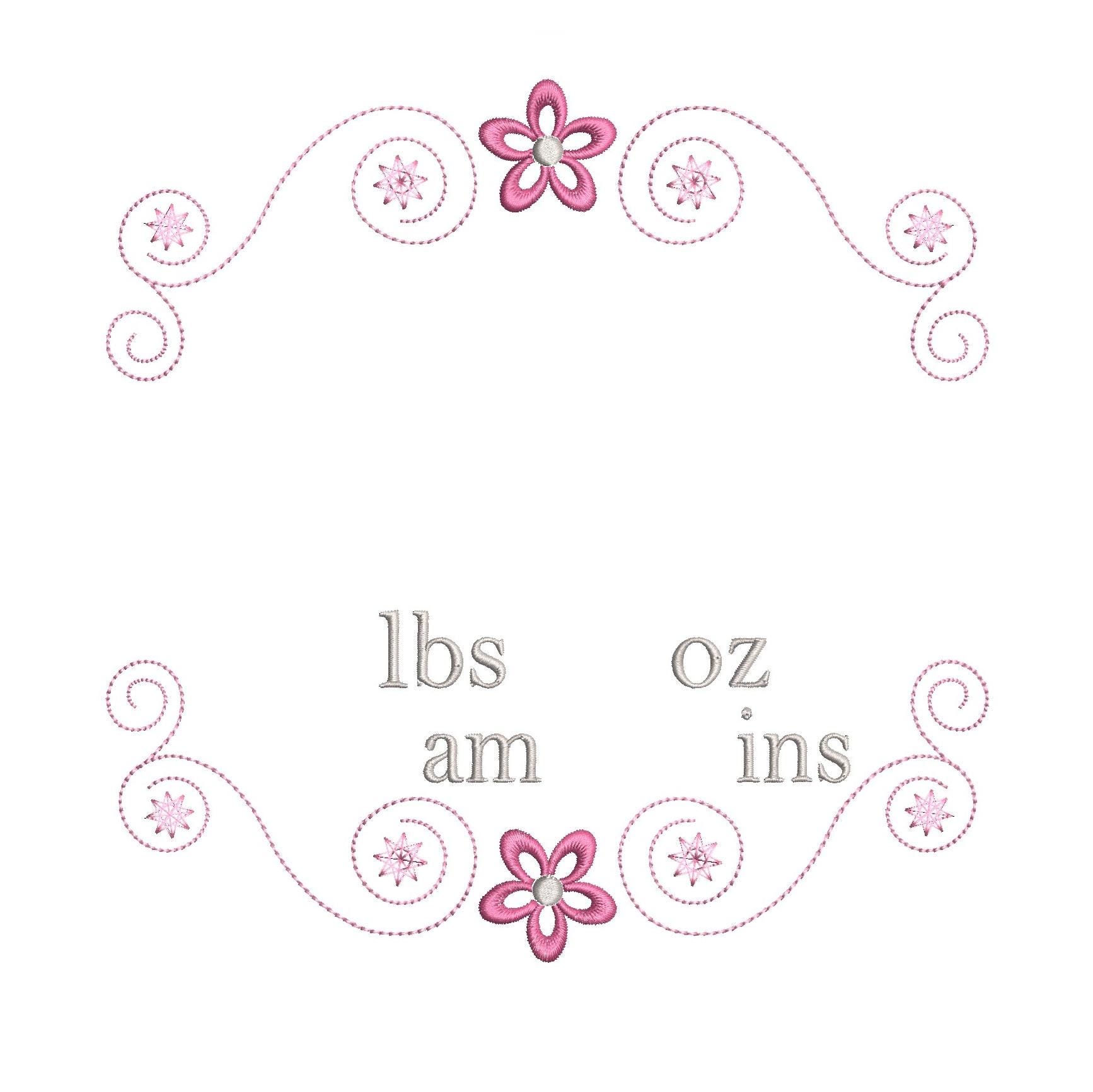 Baby Birth Template, Birth Stats, Baby Girl Announcement, Baby Shower ...