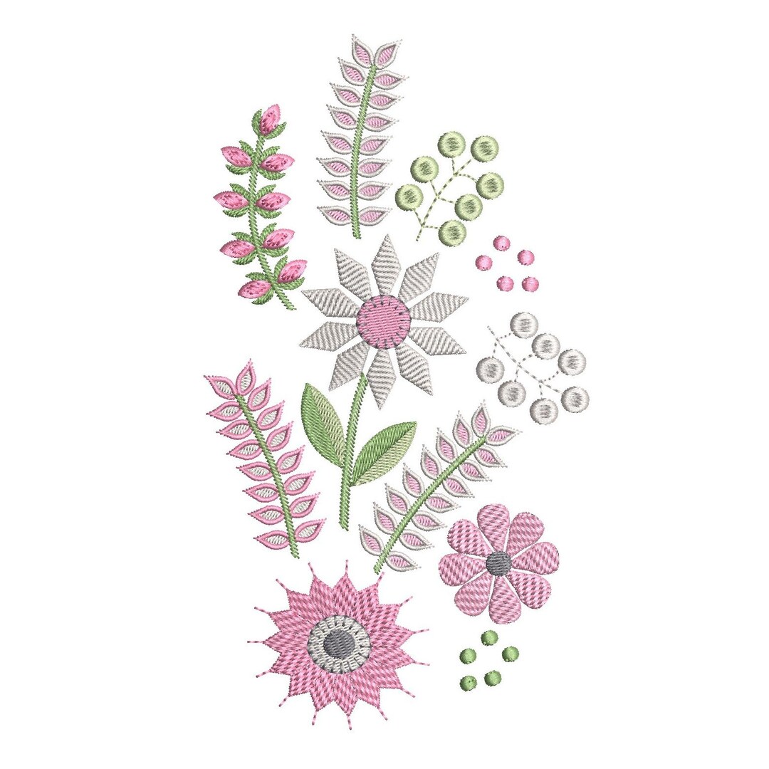 Floral Embroidery Design, Beautifully Arranged Floral Designs, Fill ...