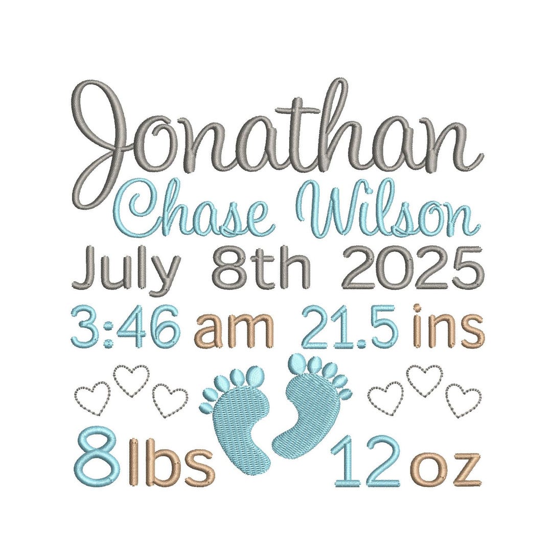 Baby Birth Template, Birth Stats, Feathers, Baby Footprints, Baby Boy ...