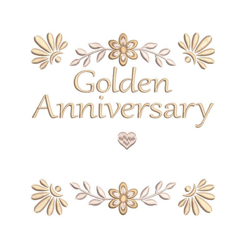 50th Wedding Anniversary Template, Golden Wedding, Floral, Heirloom ...