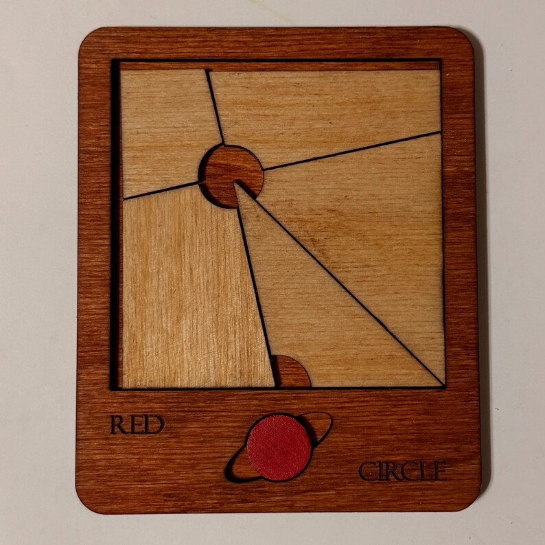 Red Circle Puzzle | Handmade Laser Cut Wooden Brain Teaser - Etsy