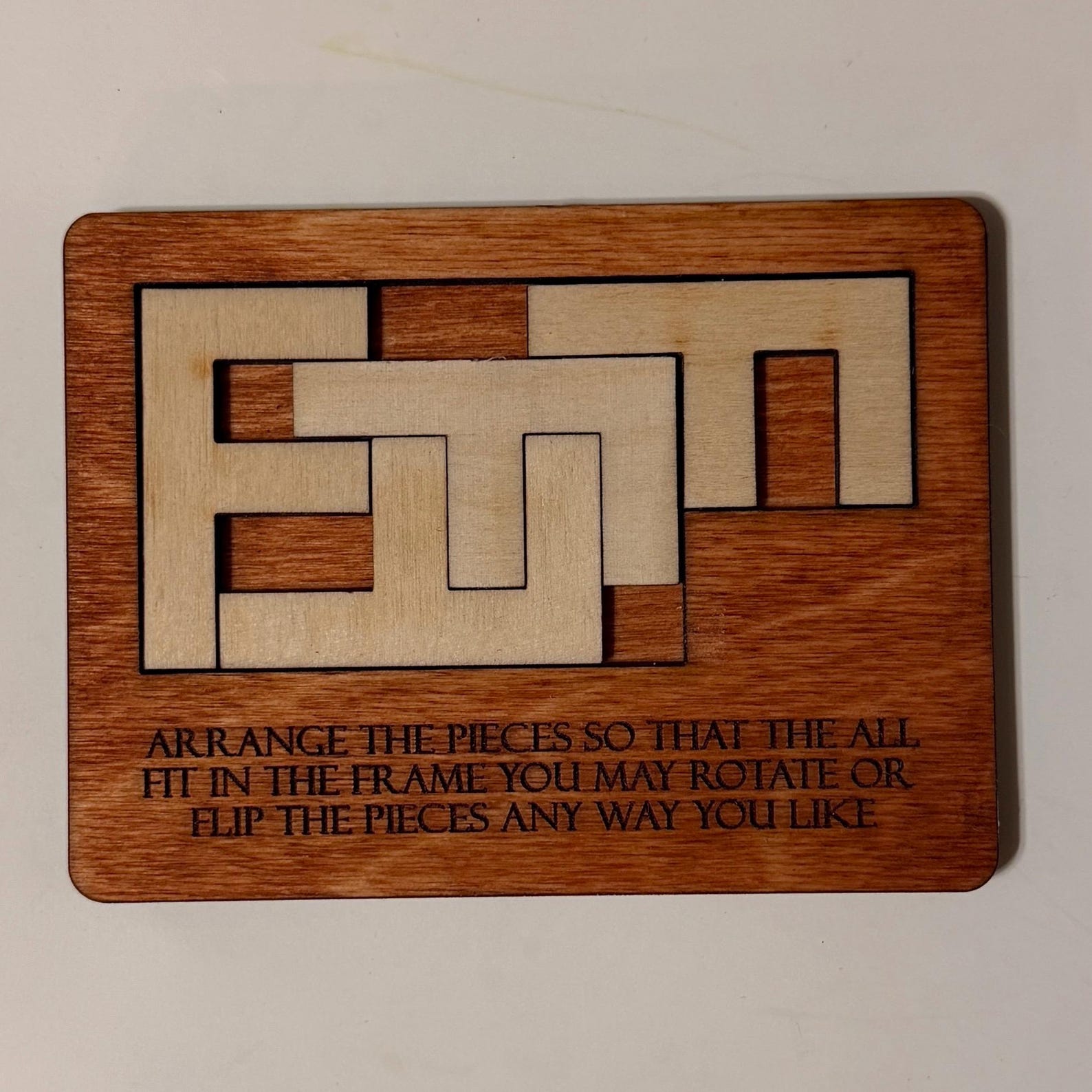4-piece Wooden Puzzle | Brain Teaser, Laser Cut, Handmade - Etsy