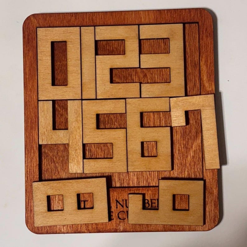 Handmade Wooden Number Puzzle | Brain Teaser, Logic Challenge - Etsy