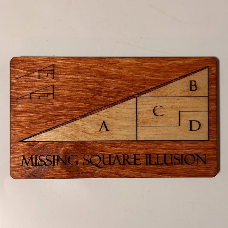 Missing Square Illusion Puzzle | Laser Cut Wooden Brain Teaser - Etsy