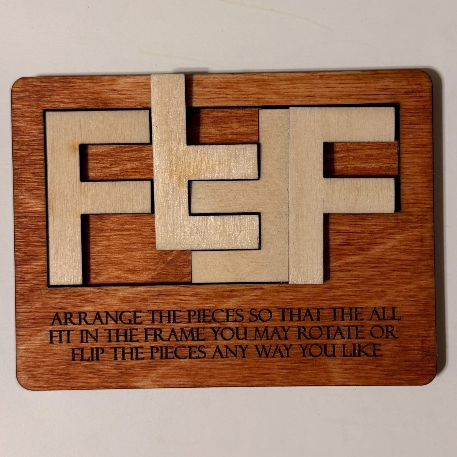 4-piece Wooden Puzzle | Brain Teaser, Laser Cut, Handmade - Etsy