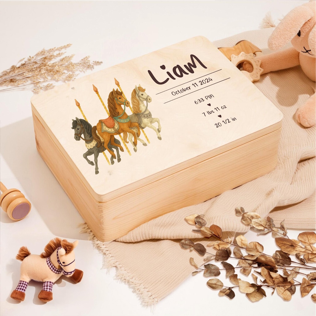 Personalized Carousel Horse Keepsake Box: Custom Memory Box - Etsy Canada