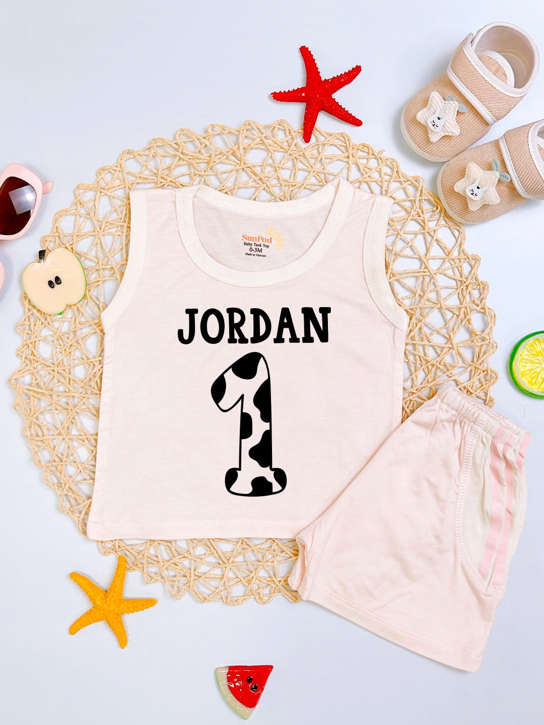 Personalized Cow Print First Birthday Baby Outfit, Farm Theme - Etsy
