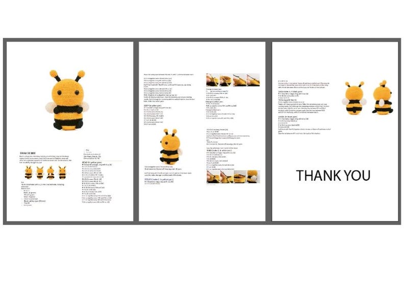 Crochet Bee Plush Toy PDF Pattern: Handmade Amigurumi Insect Doll - Etsy