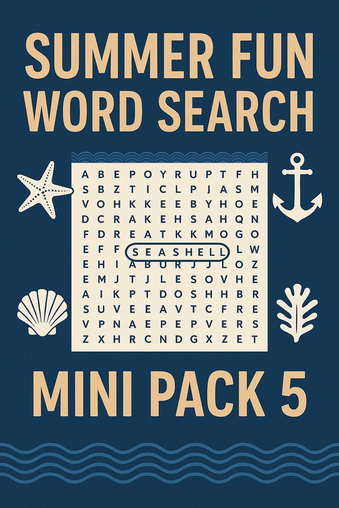 Summer Word Search – Vacation & Beach Theme (large Print PDF) - Etsy UK