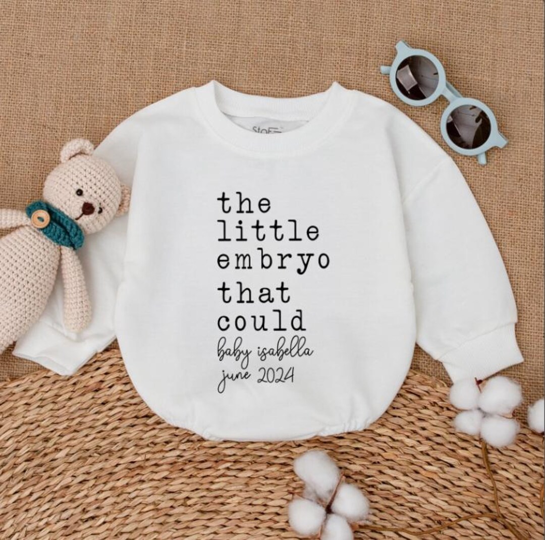 Personalized the Little Embryo That Could Romper Sweatshirt, IVF Baby ...