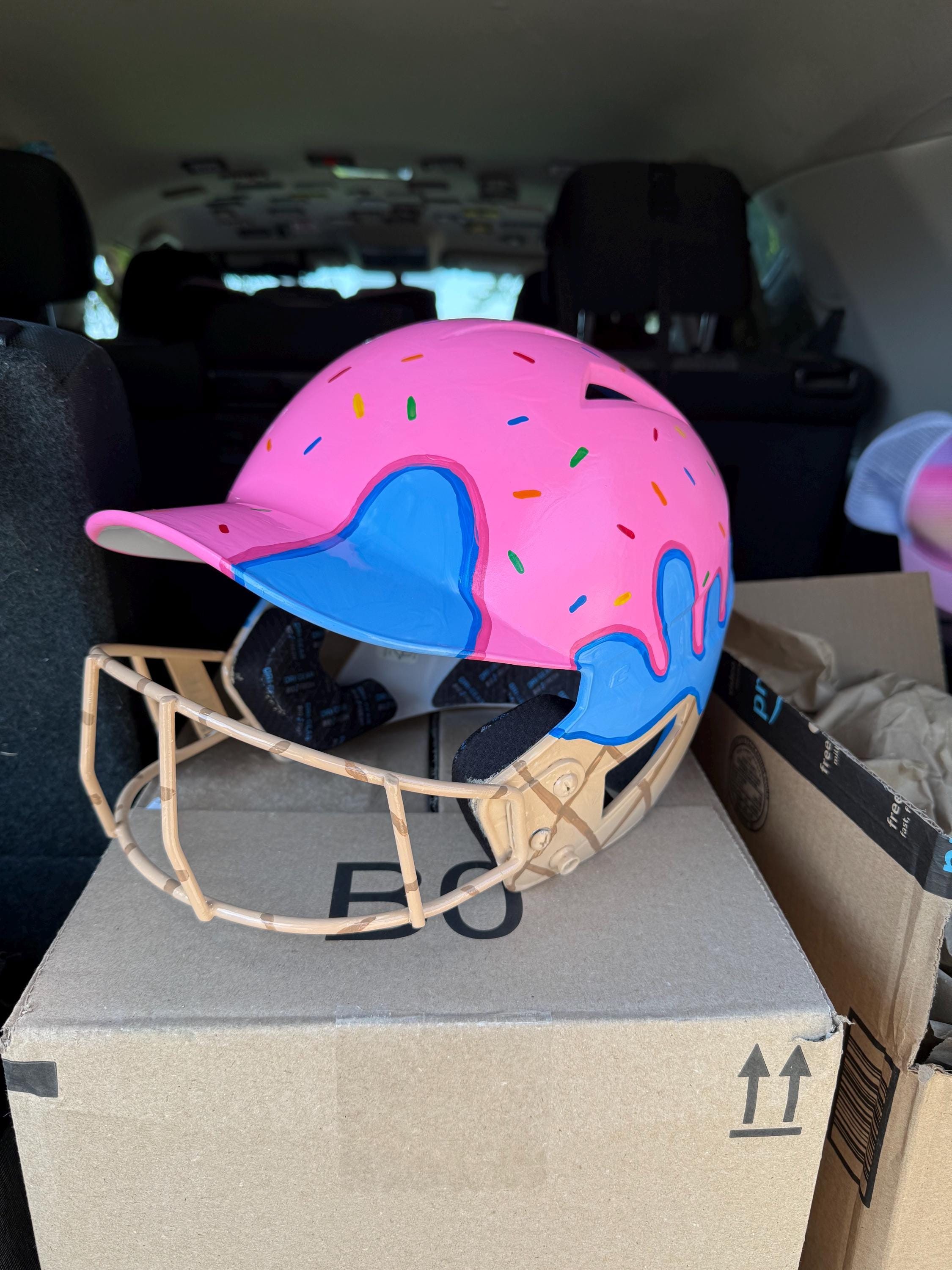 Ice Cream Baseball Helmet With Face Guard - Etsy
