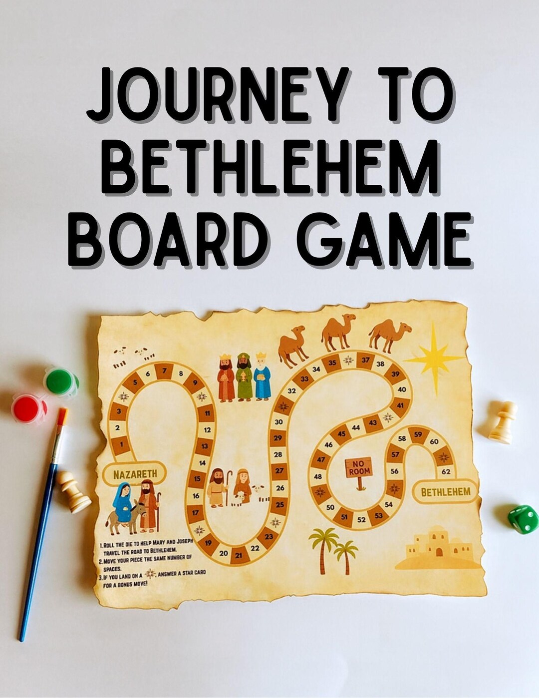 Journey to Bethlehem Printable | Nativity Activity | Christmas Bible ...