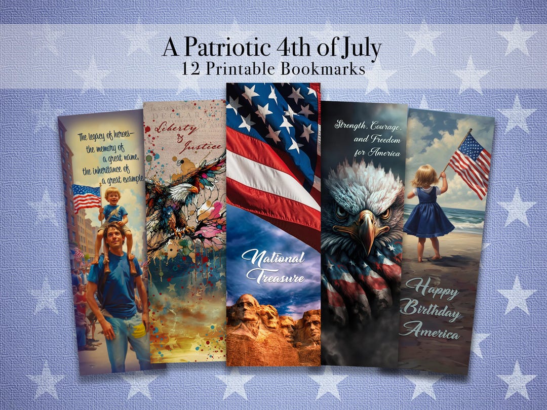 A Patriotic 4th of July Printable Bookmarks | Elegant/whimsical ...