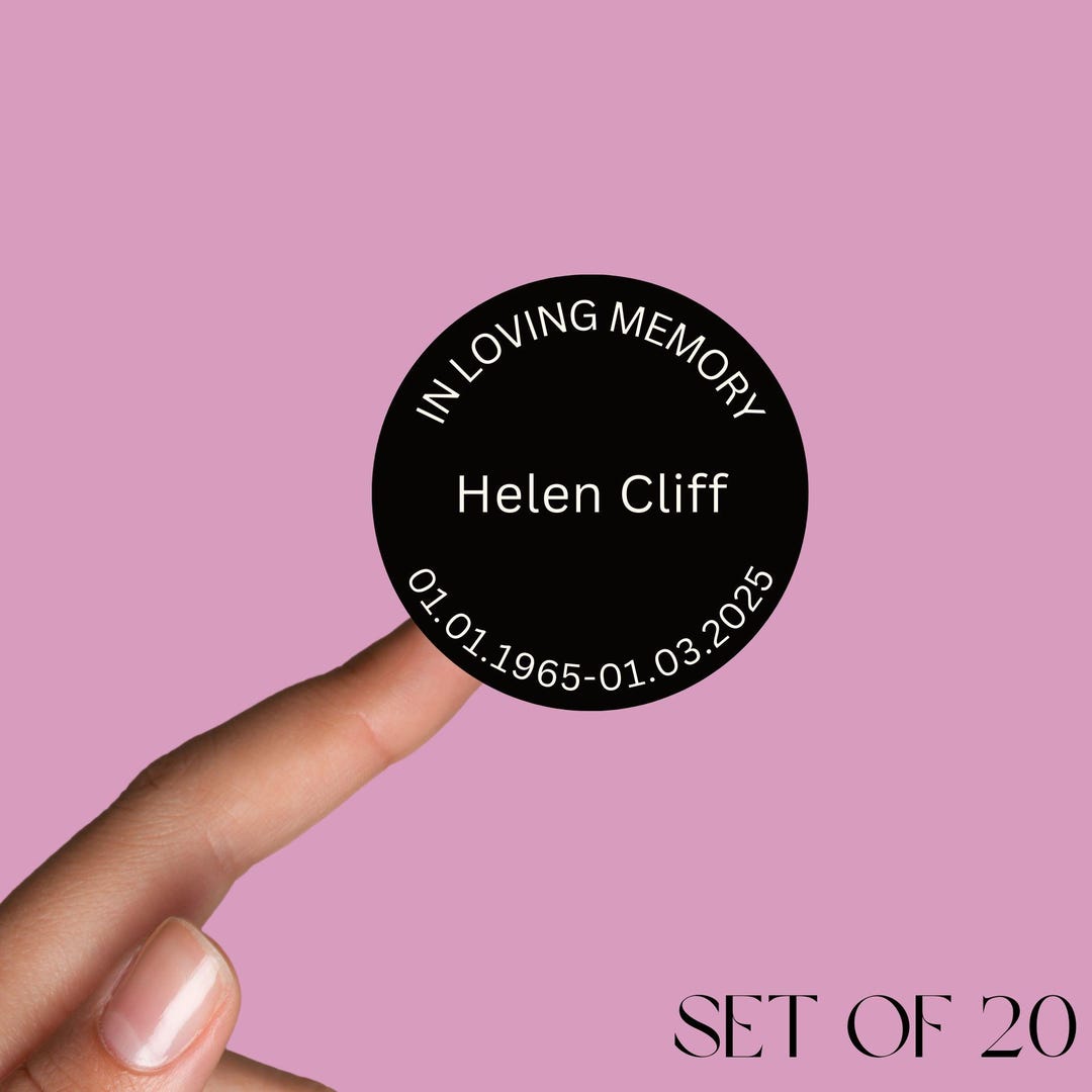 In Loving Memory Stickers – Memorial Favor Labels - Set of 20 - Etsy