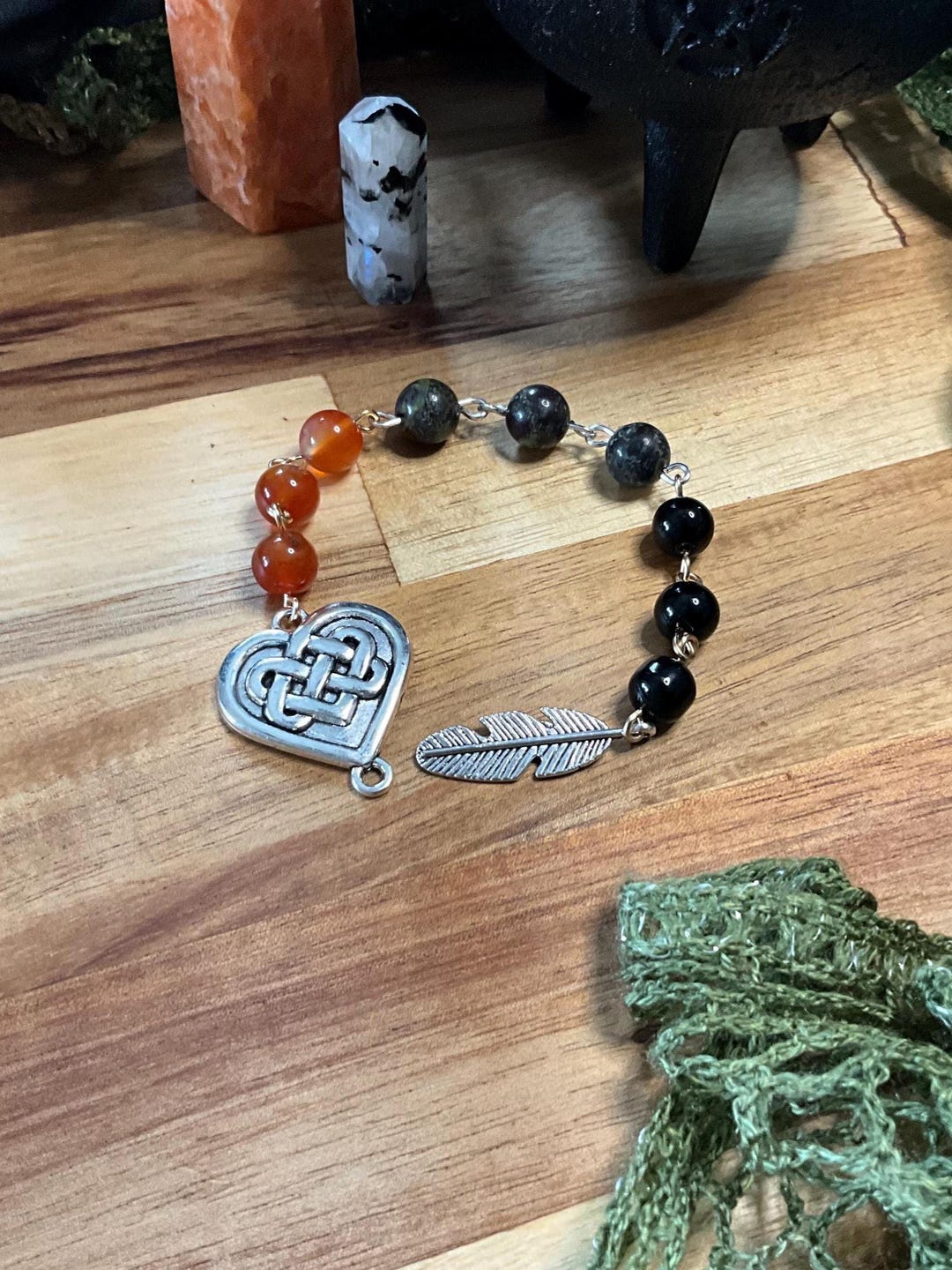 Carnelian, Dragons Blood Jasper, & Onyx Pagan Prayer Beads | Prayer ...