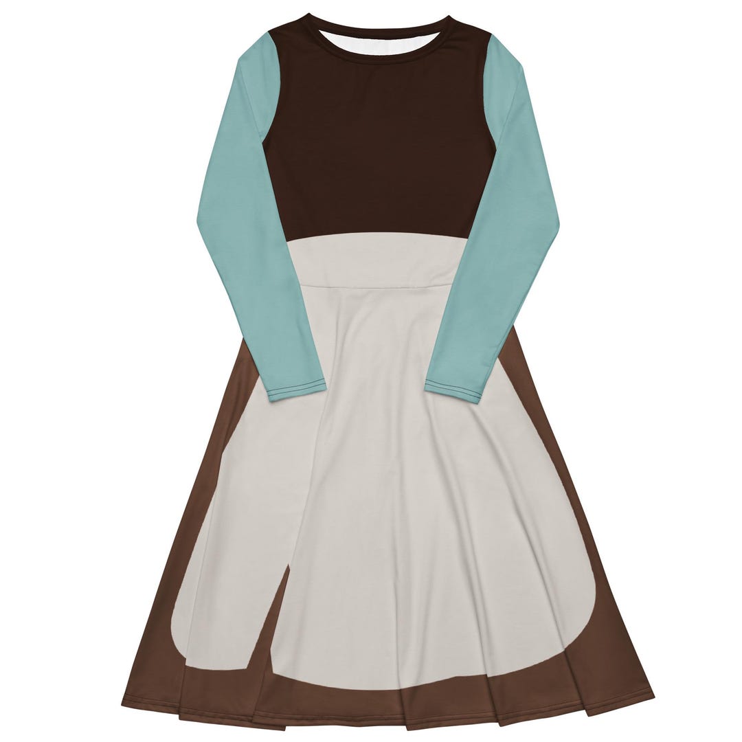 Princess Cinderella Apron Dress Modest Costume Maid Outfit Party Long ...