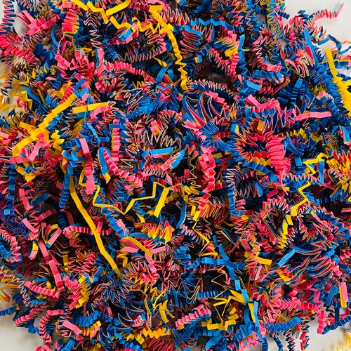 Neon Pink Packaging Shred Crinkle Cut Paper Pink and White - Etsy