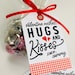 Hugs and Kisses Valentines Day Treat Gift Tag, Teacher Gift Label for ...